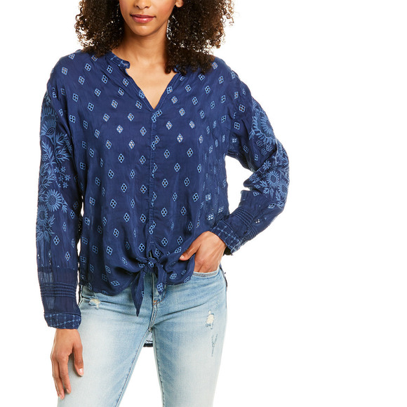 Johnny Was | Tops | Johnny Was Hunter Tiefront Blouse | Poshmark